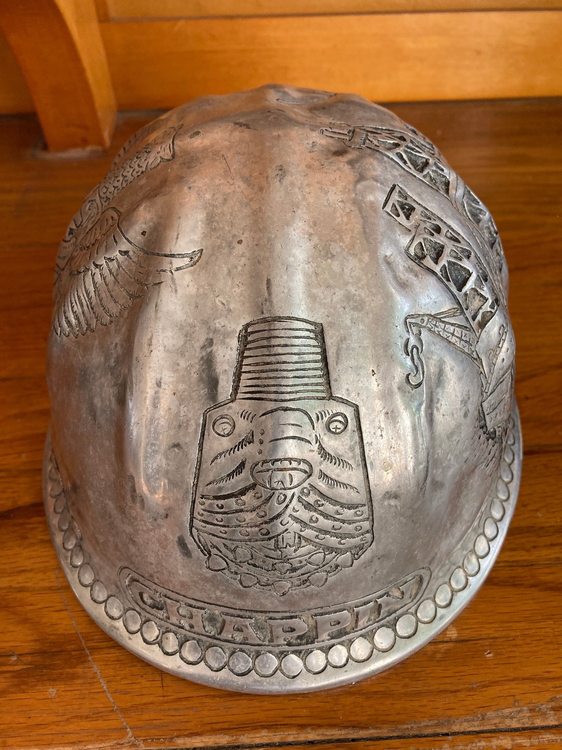 Vintage Engraved Aluminum Hard Hat Oil Field Hat Engraved Mining Hat - Etsy