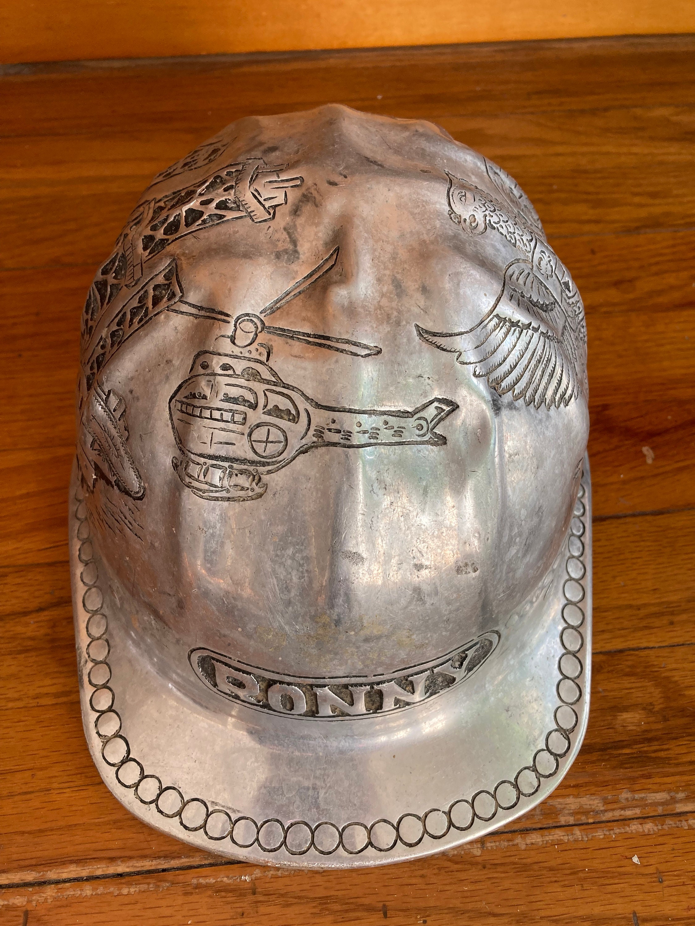 Vintage Engraved Aluminum Hard Hat Oil Field Hat Engraved Mining Hat - Etsy