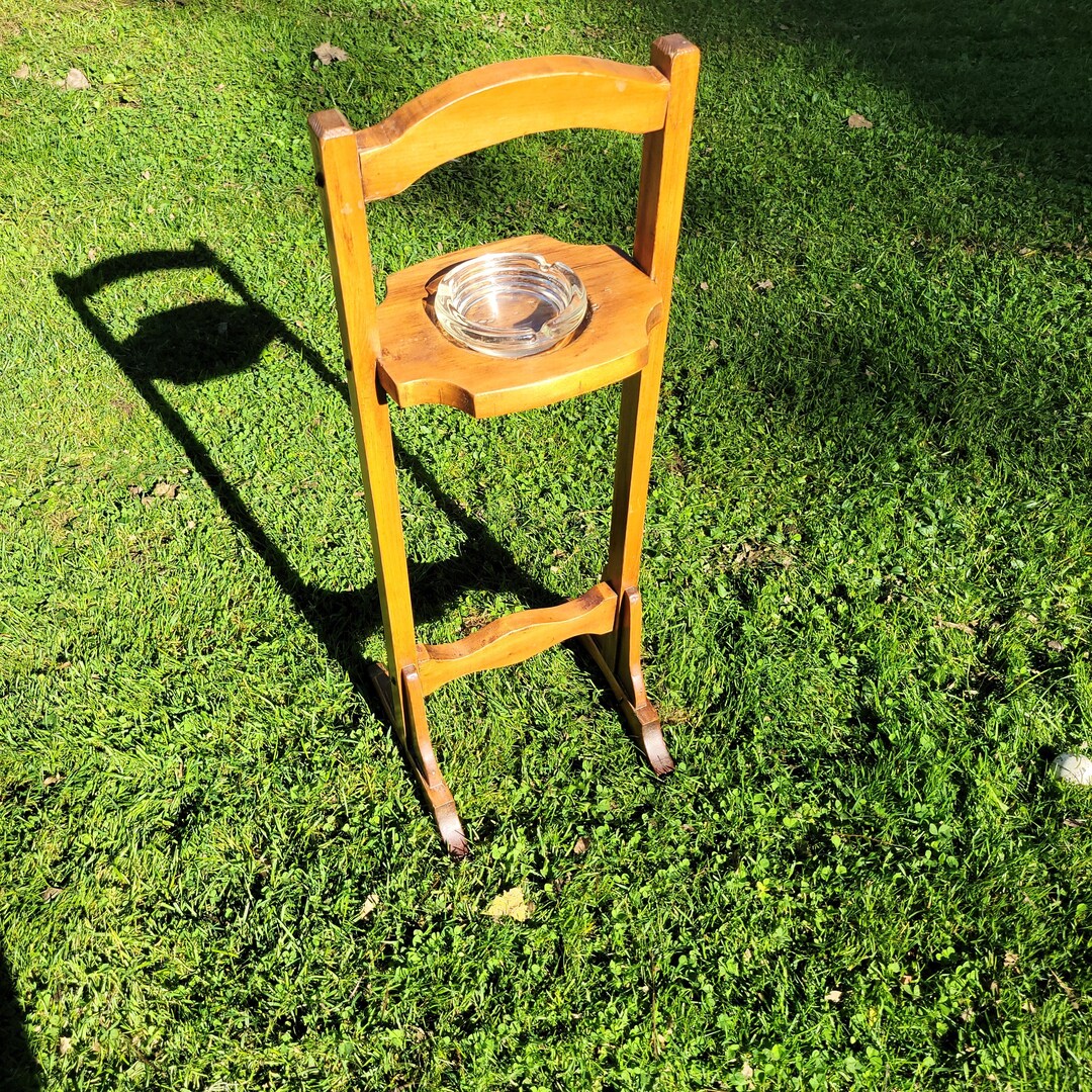 Vintage Wooden Smoking Stand Ashtray Holder Smoke Stand Tobacco Cigar ...