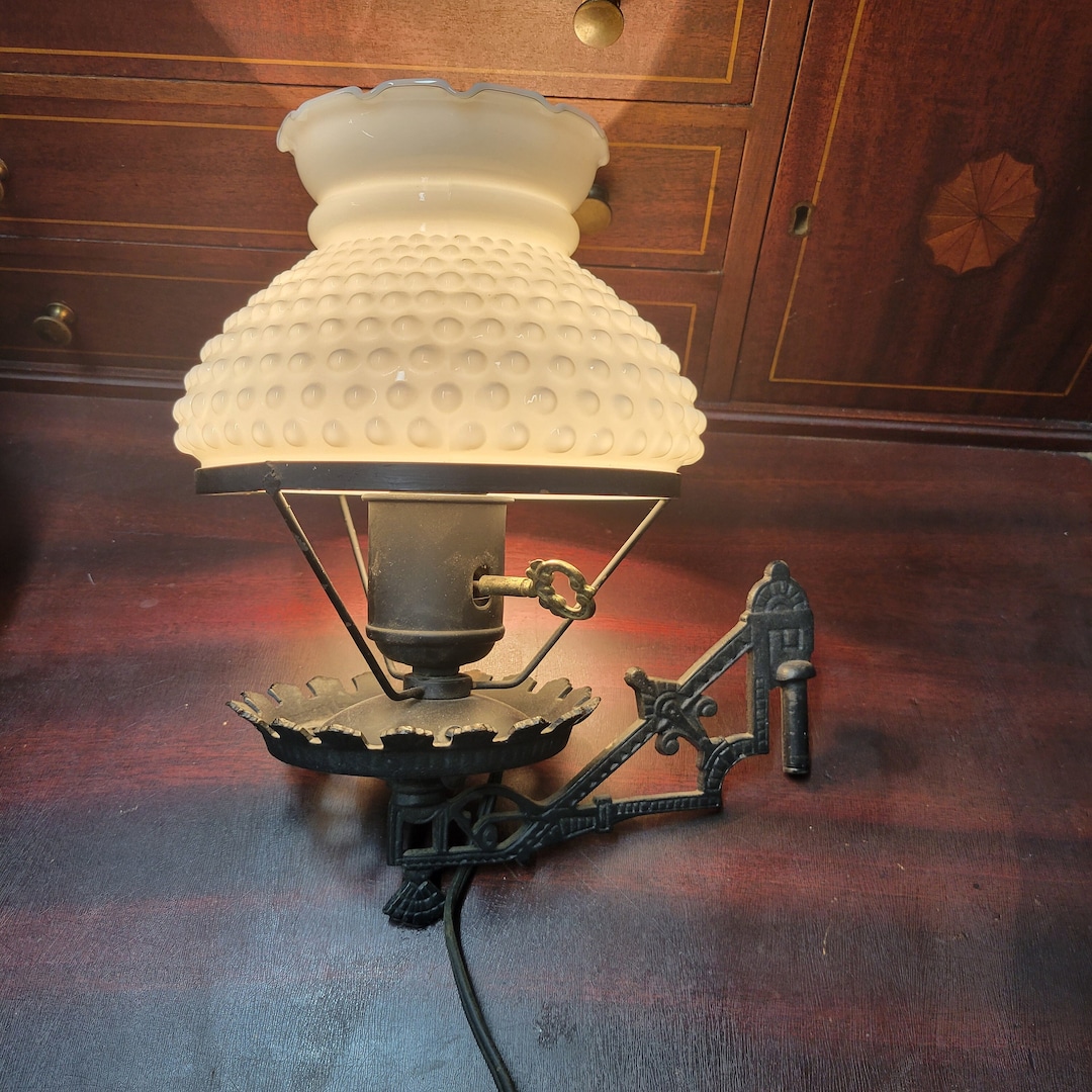 Vintage Light Fixture Wall Hanging Lamp Sconce Electric Hurricane Style ...
