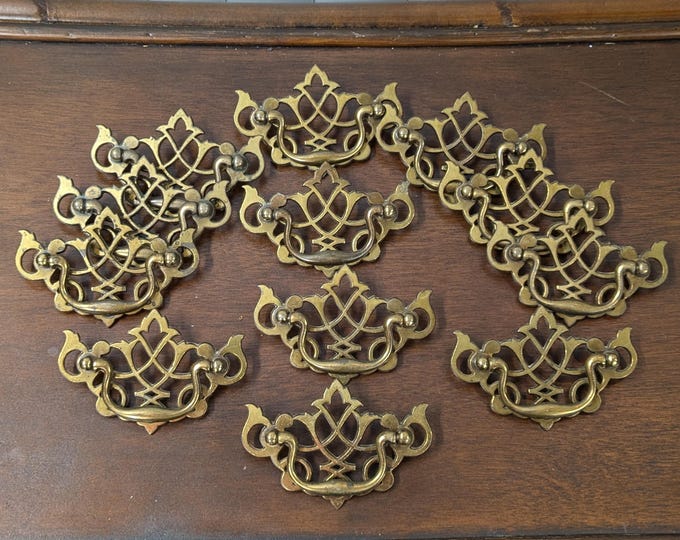 Brass Drawer Pulls Antique Brass Chippendale Winged Style Cupboard ...