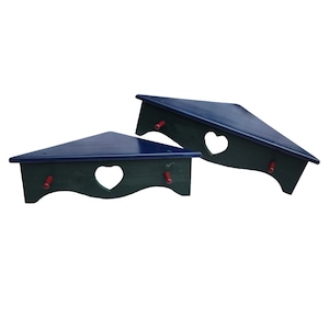 Corner Shelf Vintage Wooden Corner Wall Shelf Painted Peg Hook Rack ...