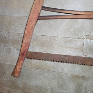 Antique Bow Saw Cross Cut Primitive Wooden Wall Hanging Rustic Buck Saw ...