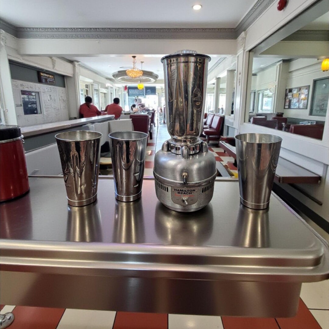 Vintage Stainless Steel Milkshake Mixer | Retro Diner Drink Mixer ...