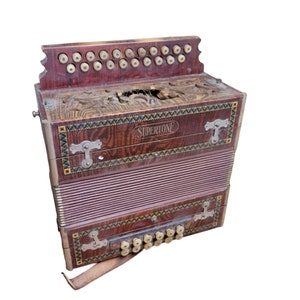 Accordion Vintage Squeeze Box Antique Supertone Accordeon Made in ...