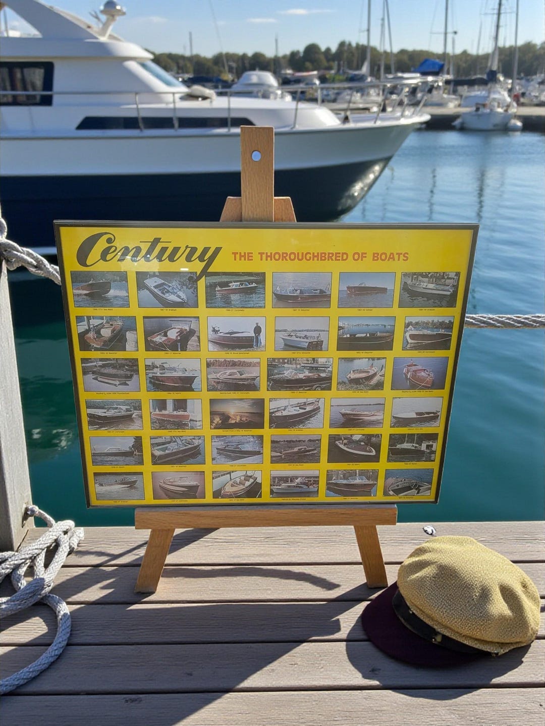 Vintage Framed Century Boat Photo Poster 1950"s 60's Antique Classic ...