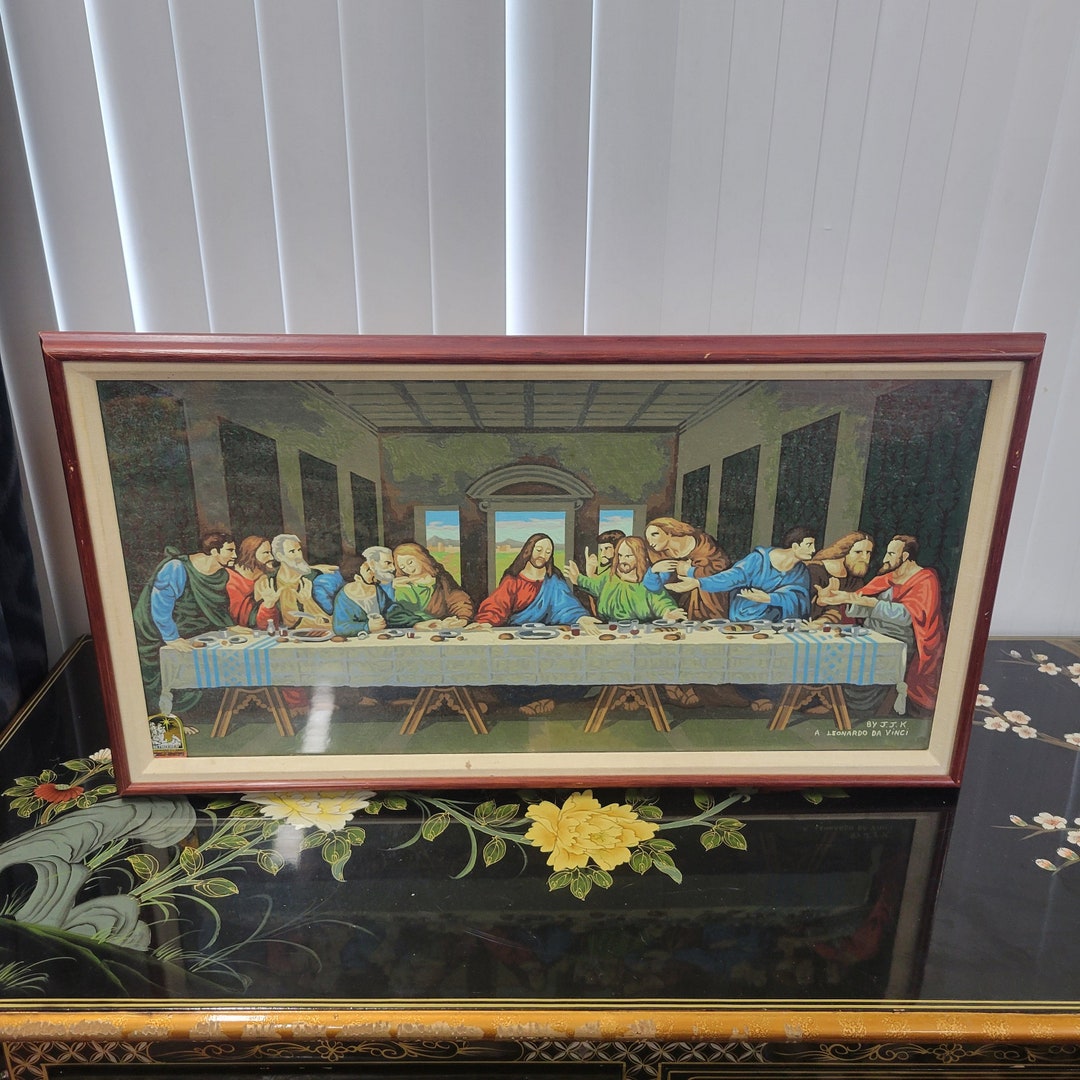 Vintage Last Supper Framed Art Wall Hanging Religious Jesus Disciples ...