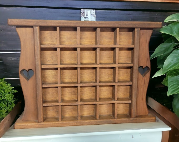 Vintage Shelf Wooden Shadow Box Miniatures Wall Hanging Divided Shelves ...