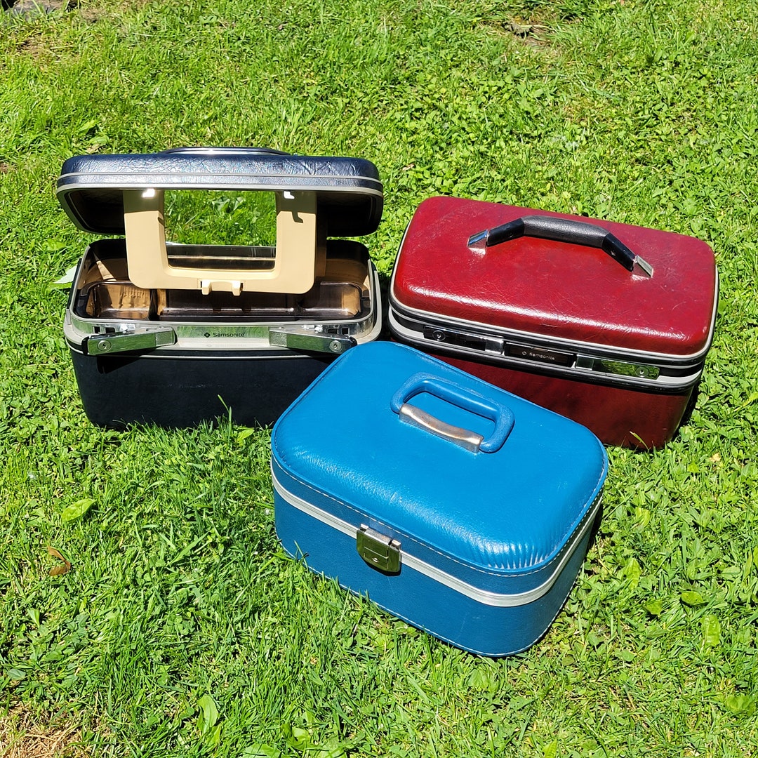 Train Case Choice Carry on Bag Vintage Mirrored Makeup Retro Hard Side ...