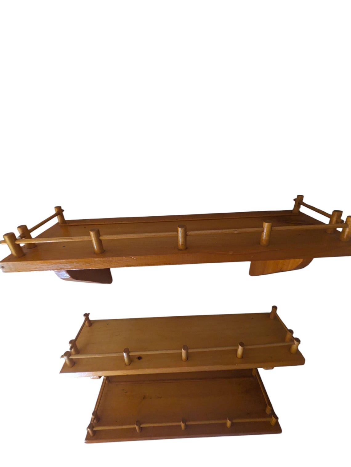 Vintage Wooden Spindle Rail Wall Shelf – Country Cottage Farmhouse ...