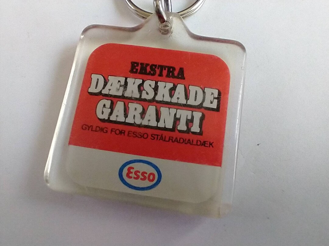 Esso Keychain Vintage Norway Danish Swedish Souvenir Lucite Adverting ...