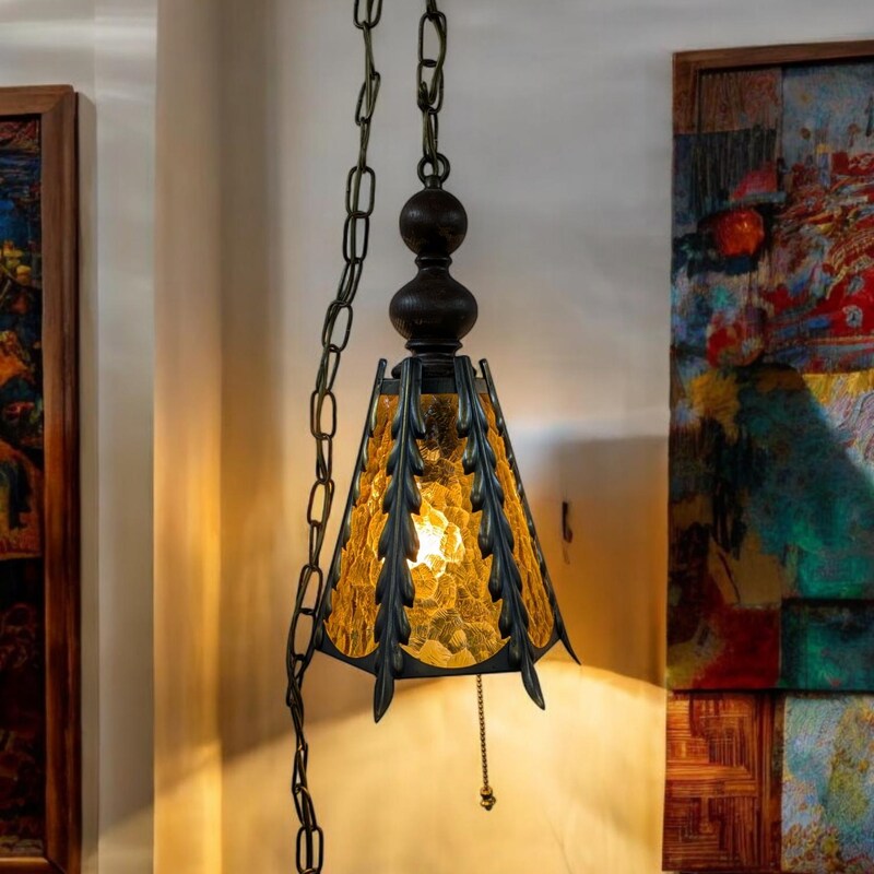 Vintage Swag Lamp - Etsy