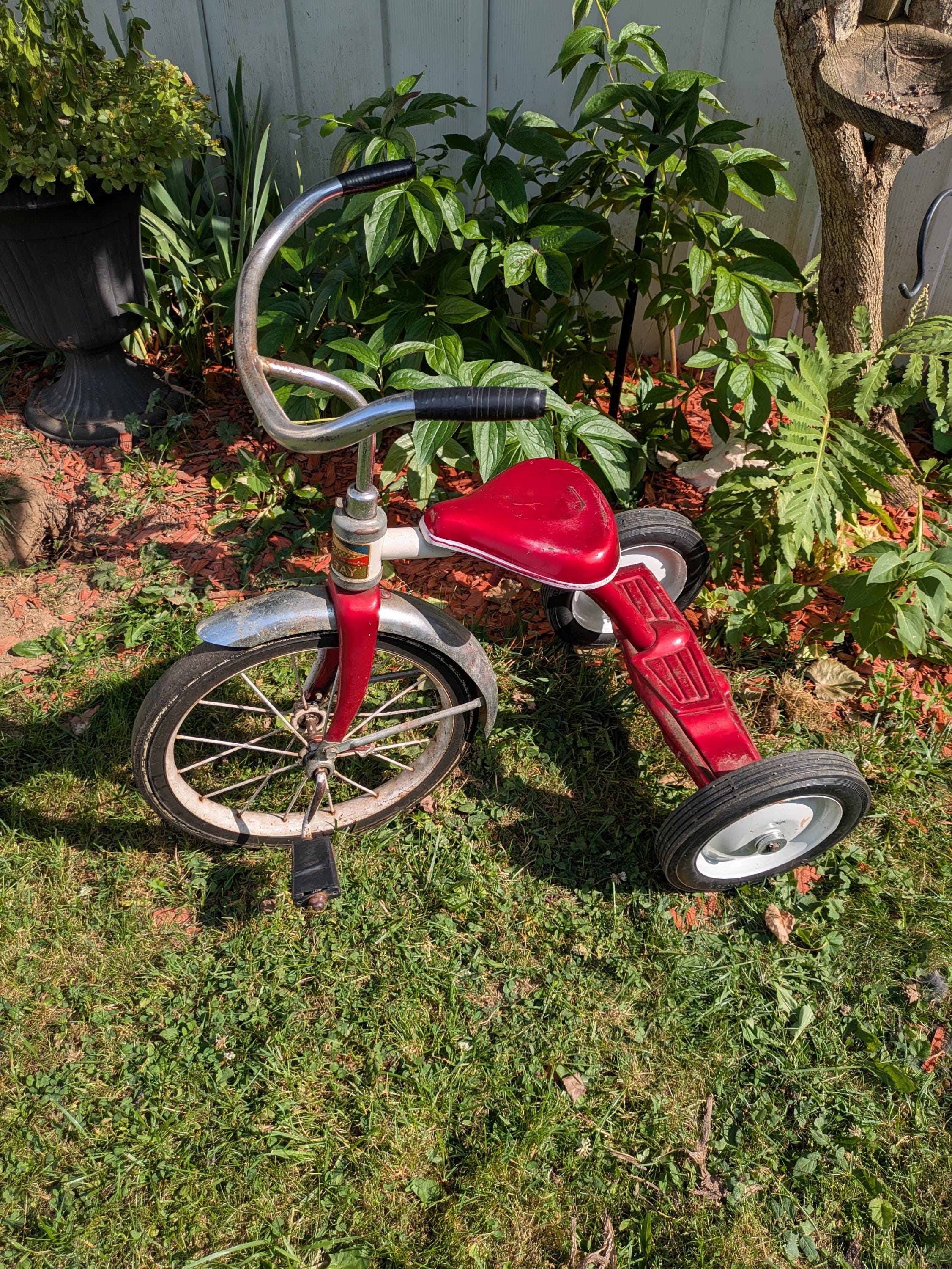 Vintage Tricycle Murray Red Kids Two Step Bike Toddler Child 50's 60's ...
