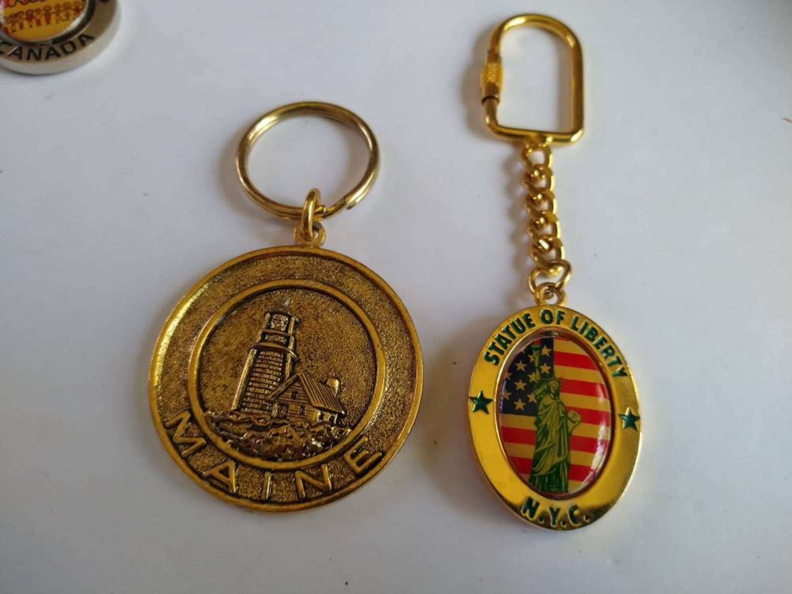Vintage Keychains Souvenir State Maryland Maine Canada NY Statue ...