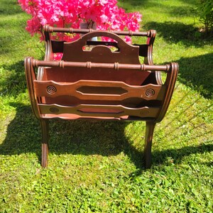 Magazine Rack Antique Vintage Wooden Primitive Rustic Mid Century Home ...