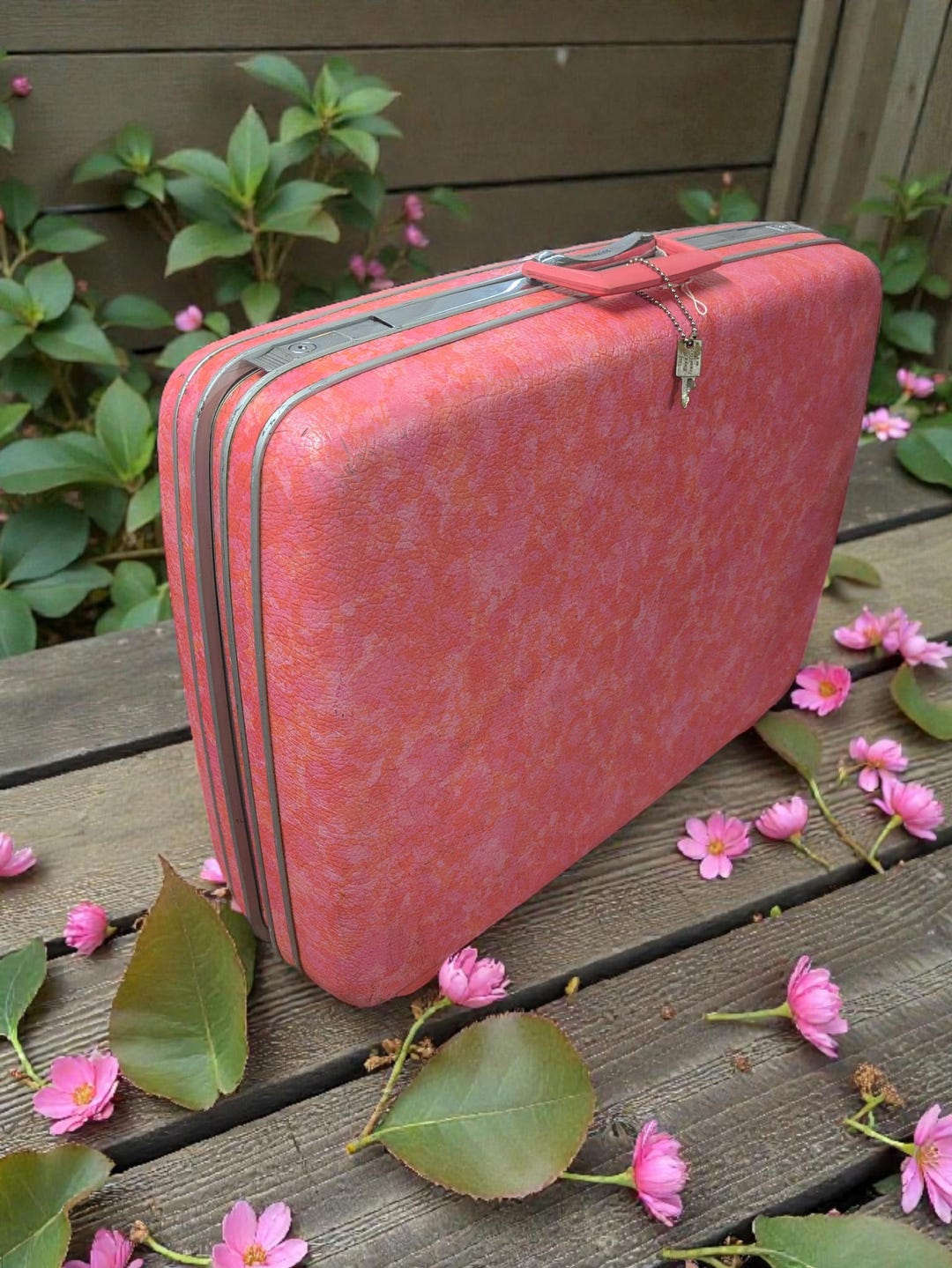 Vintage Suitcase Pink Samsonite Large Retro Girl Luggage Hard Side ...