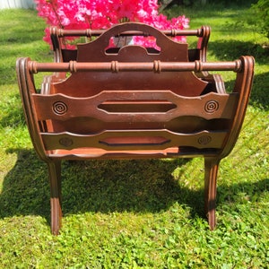 Magazine Rack Antique Vintage Wooden Primitive Rustic Mid Century Home ...