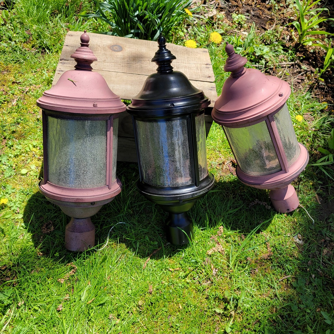 Lrg Vintage Post Light Lamp Top Fixture Mid Century Pole Light MCM ...