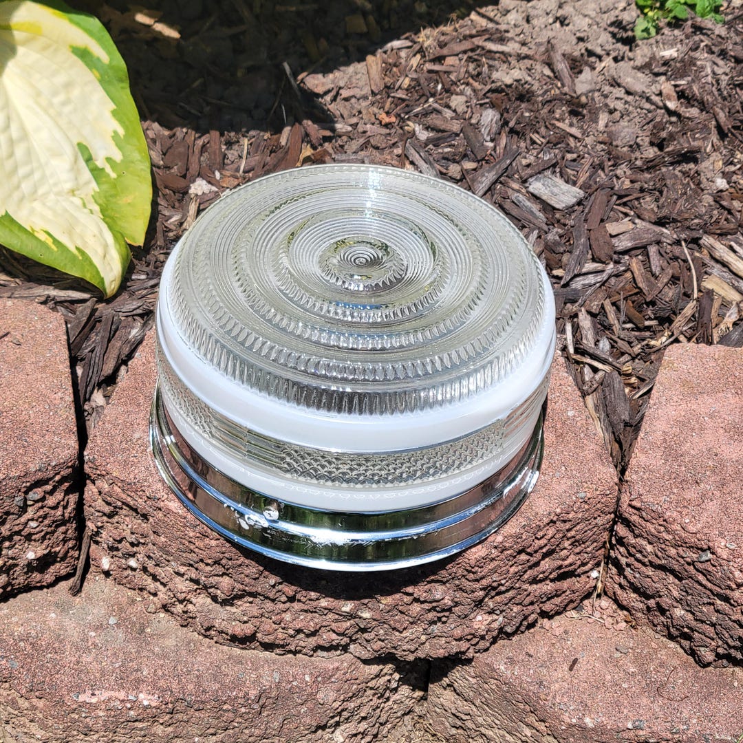 Ceiling Shade Light Fixture Replacement Shade Vintage Round Glass Art ...