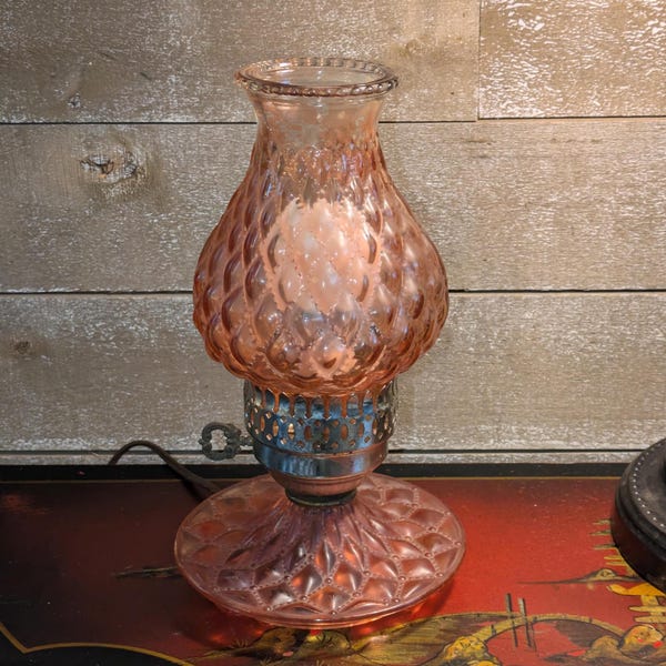 Cranberry Glass Lamp - Etsy