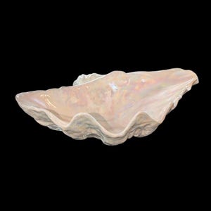 LRG Vintage Shell Bowl Deco Lustreware Ceramic Candy Soap Dish Seashell ...