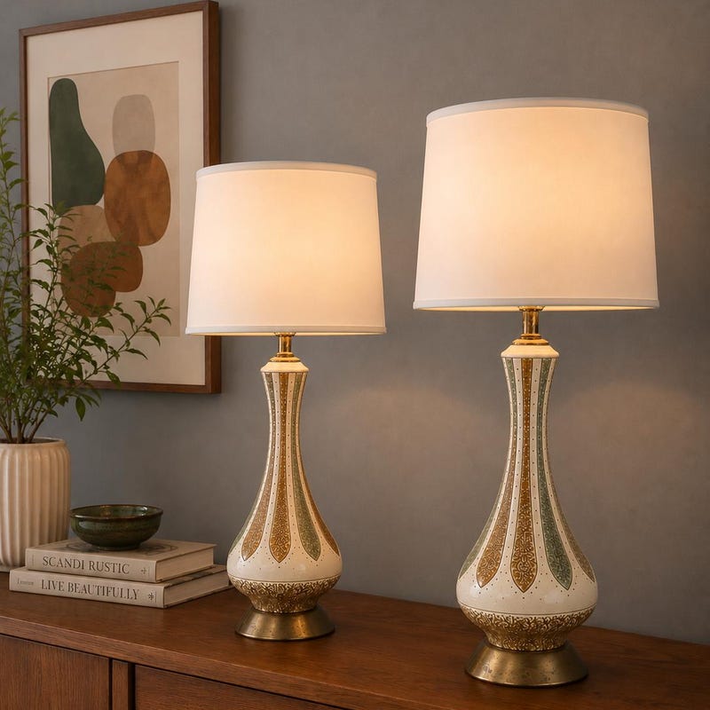 Atomic Mcm Lamp Shades Pair - Etsy