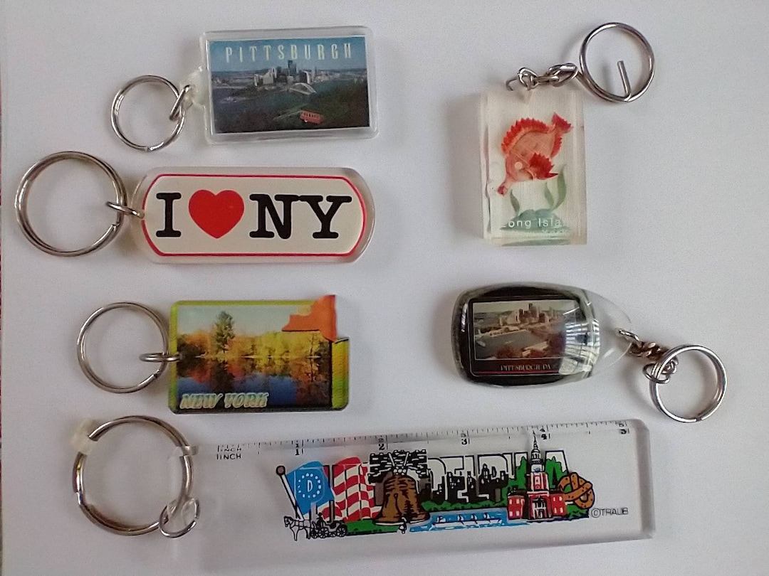 Vintage Keychains Souvenir State Novelty Lucite New York Pittsburgh ...