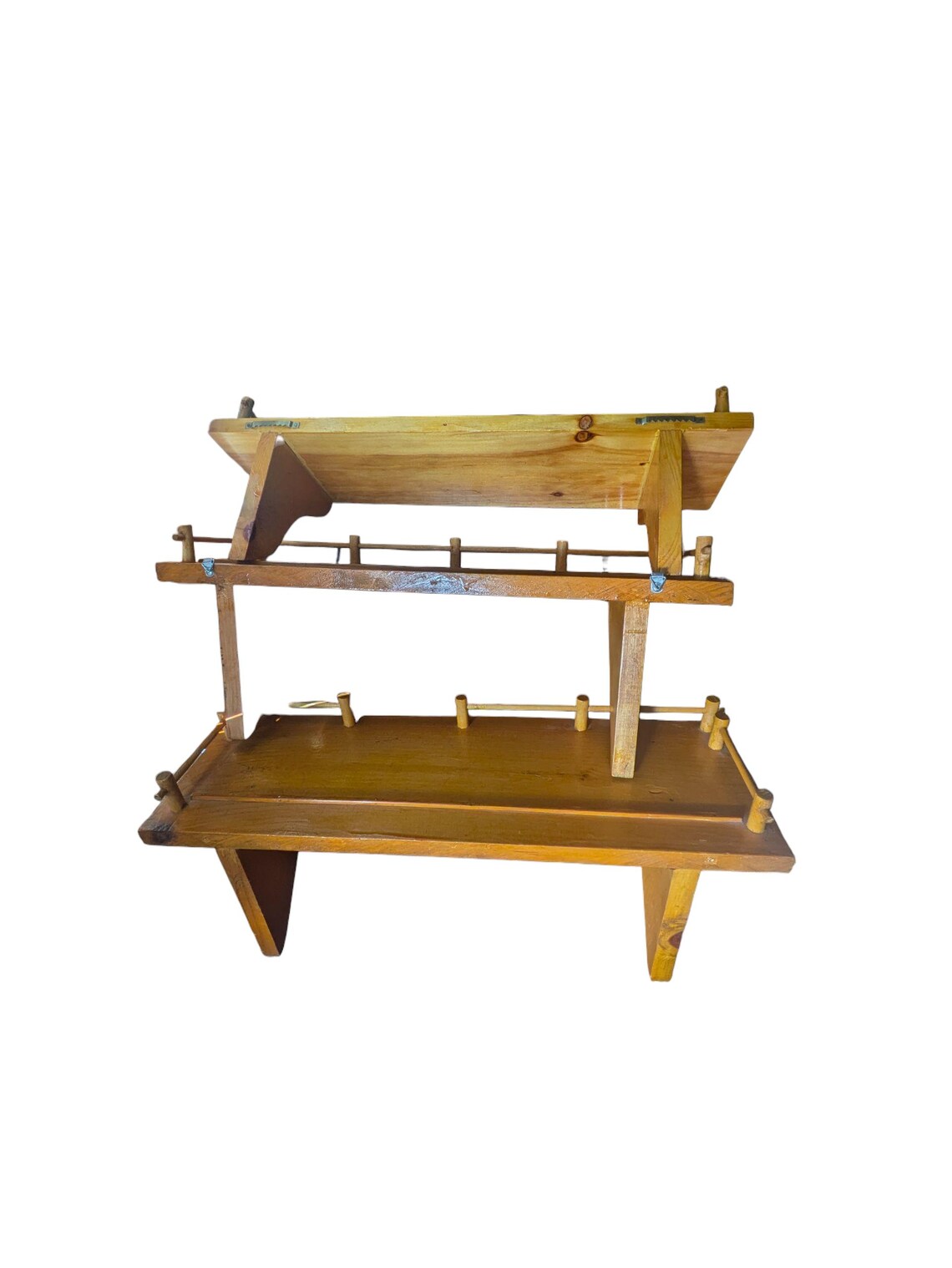 Vintage Wooden Spindle Rail Wall Shelf – Country Cottage Farmhouse ...