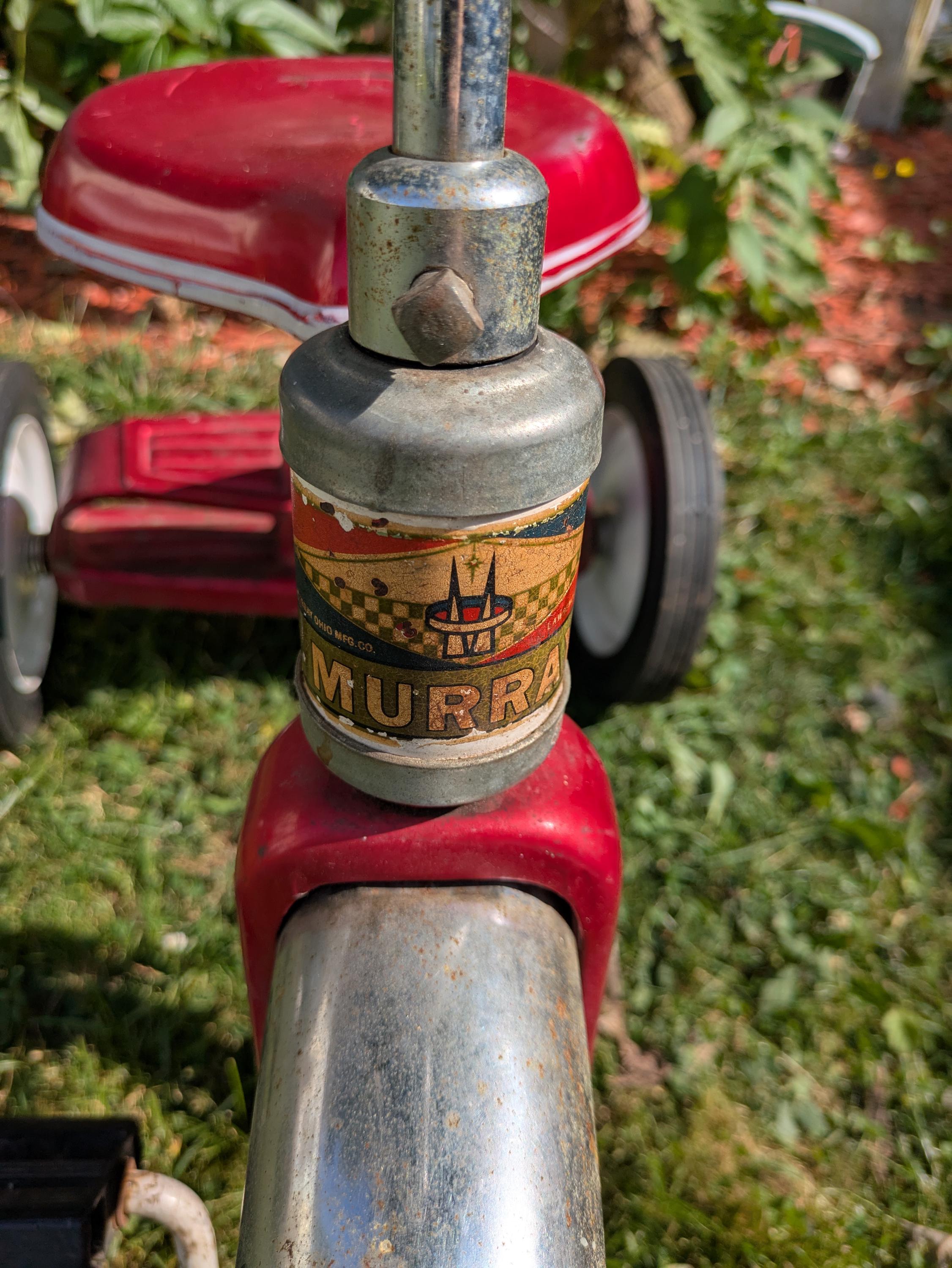 Vintage Tricycle Murray Red Kids Two Step Bike Toddler Child 50's 60's ...