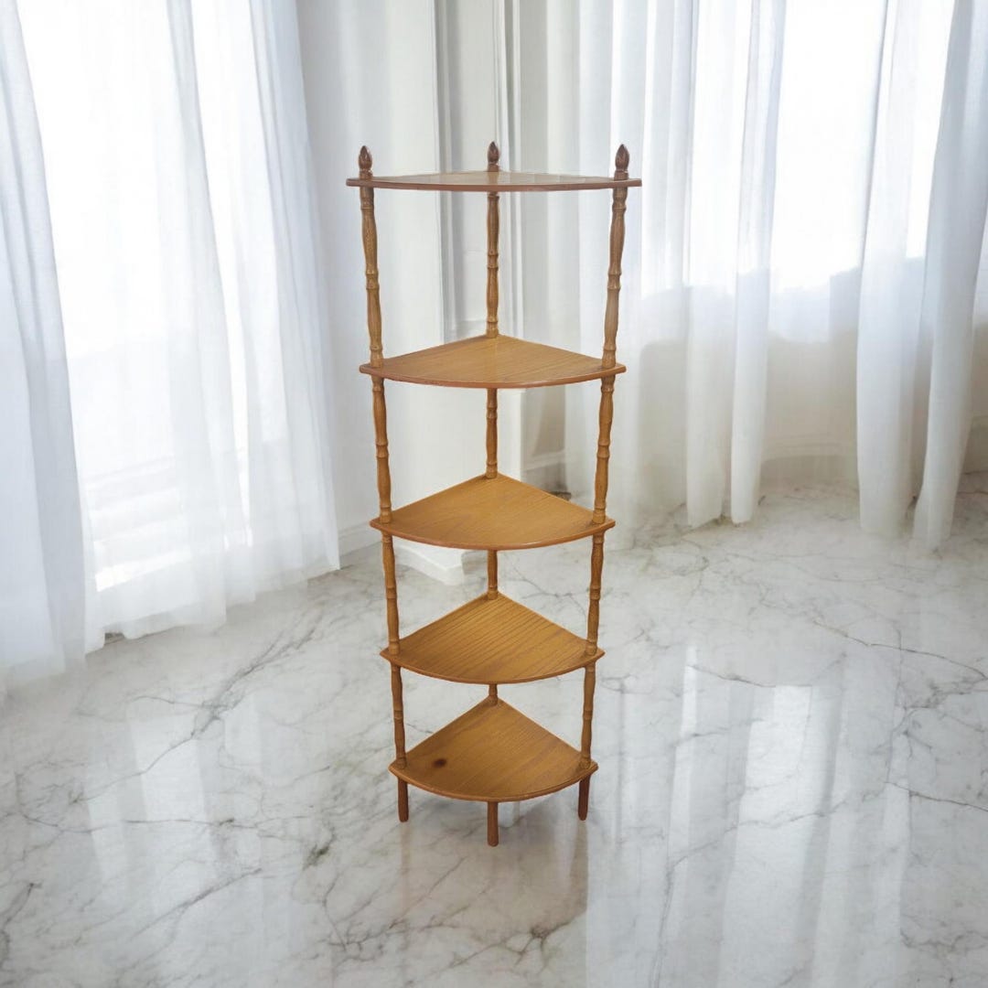 Vintage Wooden Spindle Floor Stand Shelf Victorian Tall Primitive ...