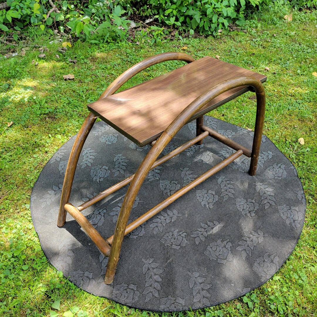 Vintage End Table Mid Century Atomic Paul Frankl Style Rattan Bent ...