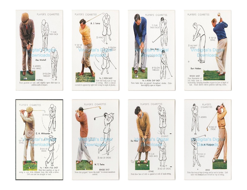 Golf Legends Set Sports Vintage Cards Birthday Father's - Etsy