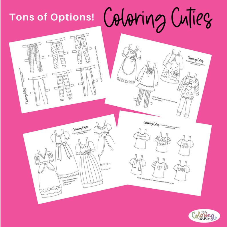 Coloring Paper Dolls-instant Download With 60 Items to Print, Color ...
