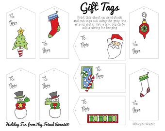 Instant Download Gift Tags-penguin Fun by My Friend Ronnie® | Etsy