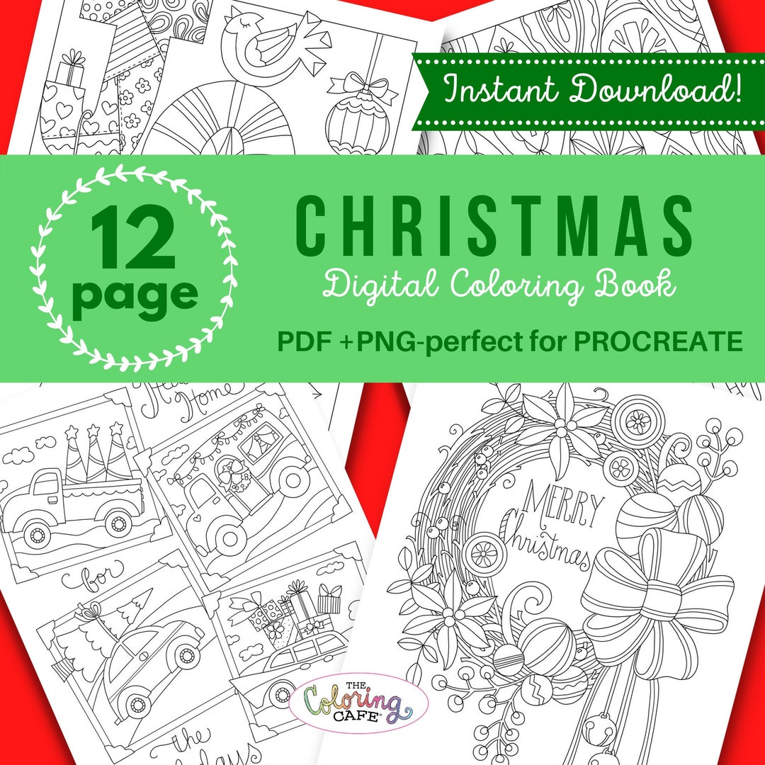 Christmas Coloring Book/digital/instant Download/procreate/printable - Etsy