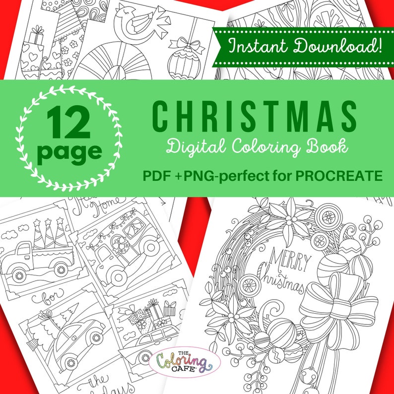Christmas Coloring Book/digital/instant Download/procreate/printable - Etsy