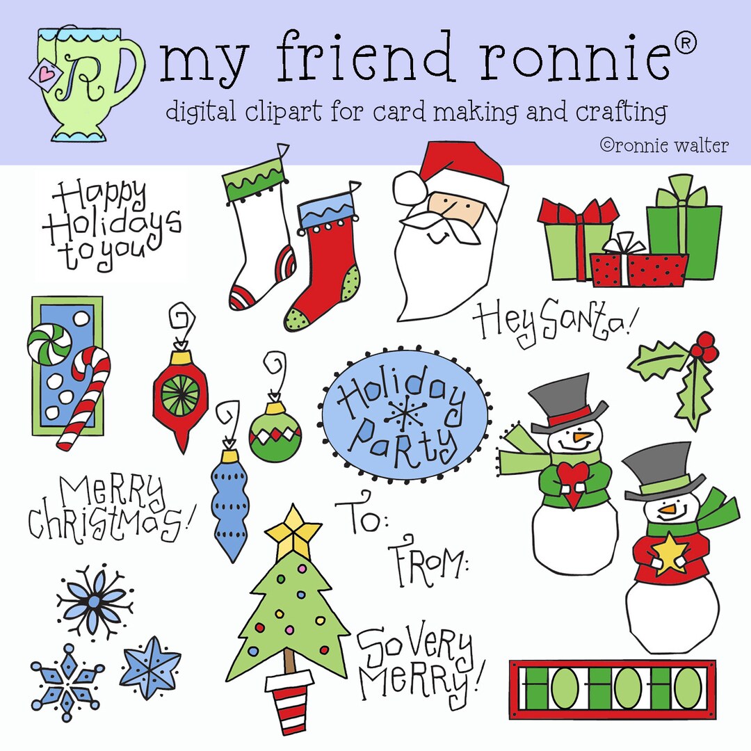 Happy Christmas Digital Clipart-instant Download - Etsy