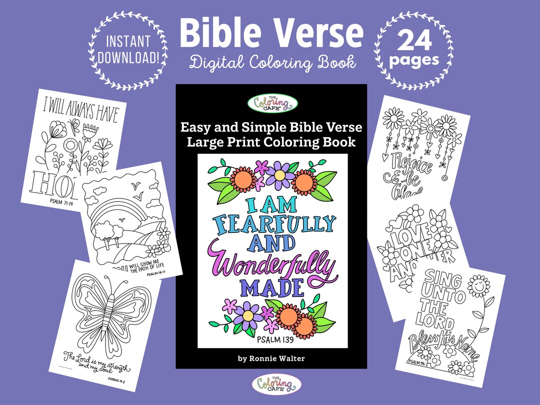 Scripture-bible Verses to Color Coloring Book-large Print-instant ...