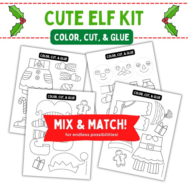 Build a Cute Elf-kid's Christmas Art Project-christmas Activity - Etsy