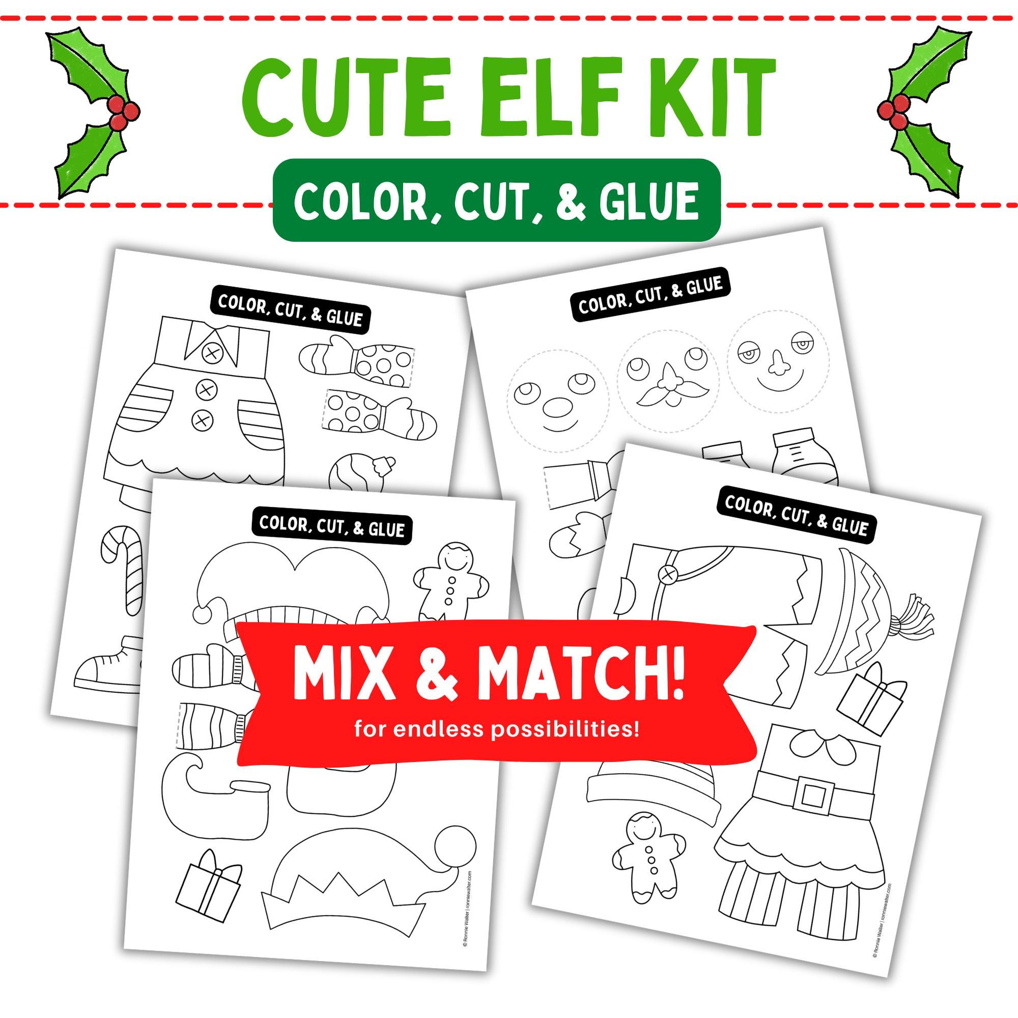 Build a Cute Elf-kid's Christmas Art Project-christmas Activity - Etsy