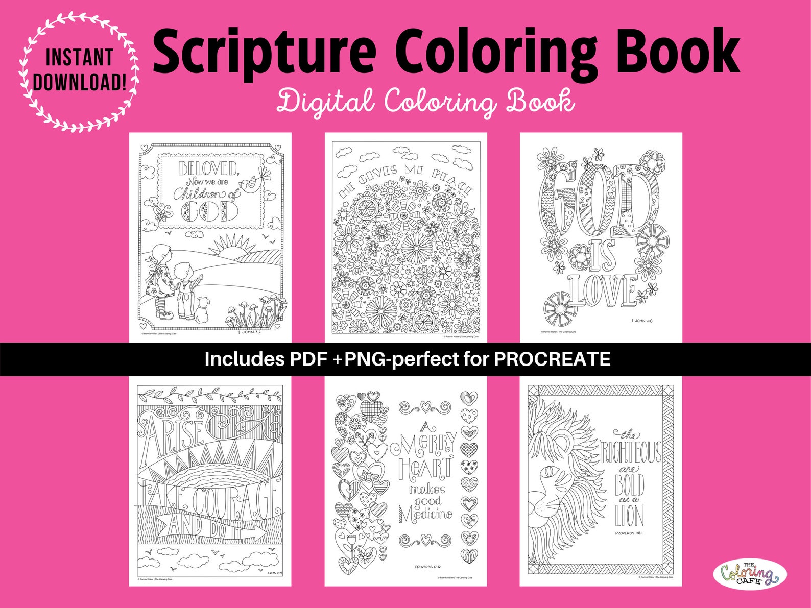SCRIPTURE Coloring Book With Bible Verses-instant Download for Print ...
