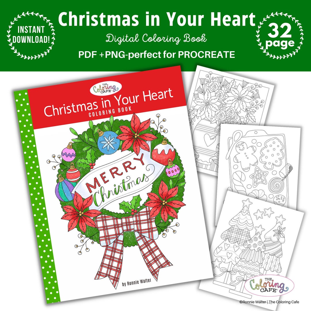 Christmas in Your Heart Digital Coloring Book-instand Download for ...