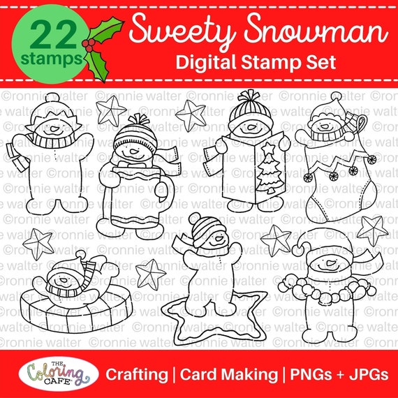 Sweety Snowman Digi Stamp Instant Download for Crafting and | Etsy