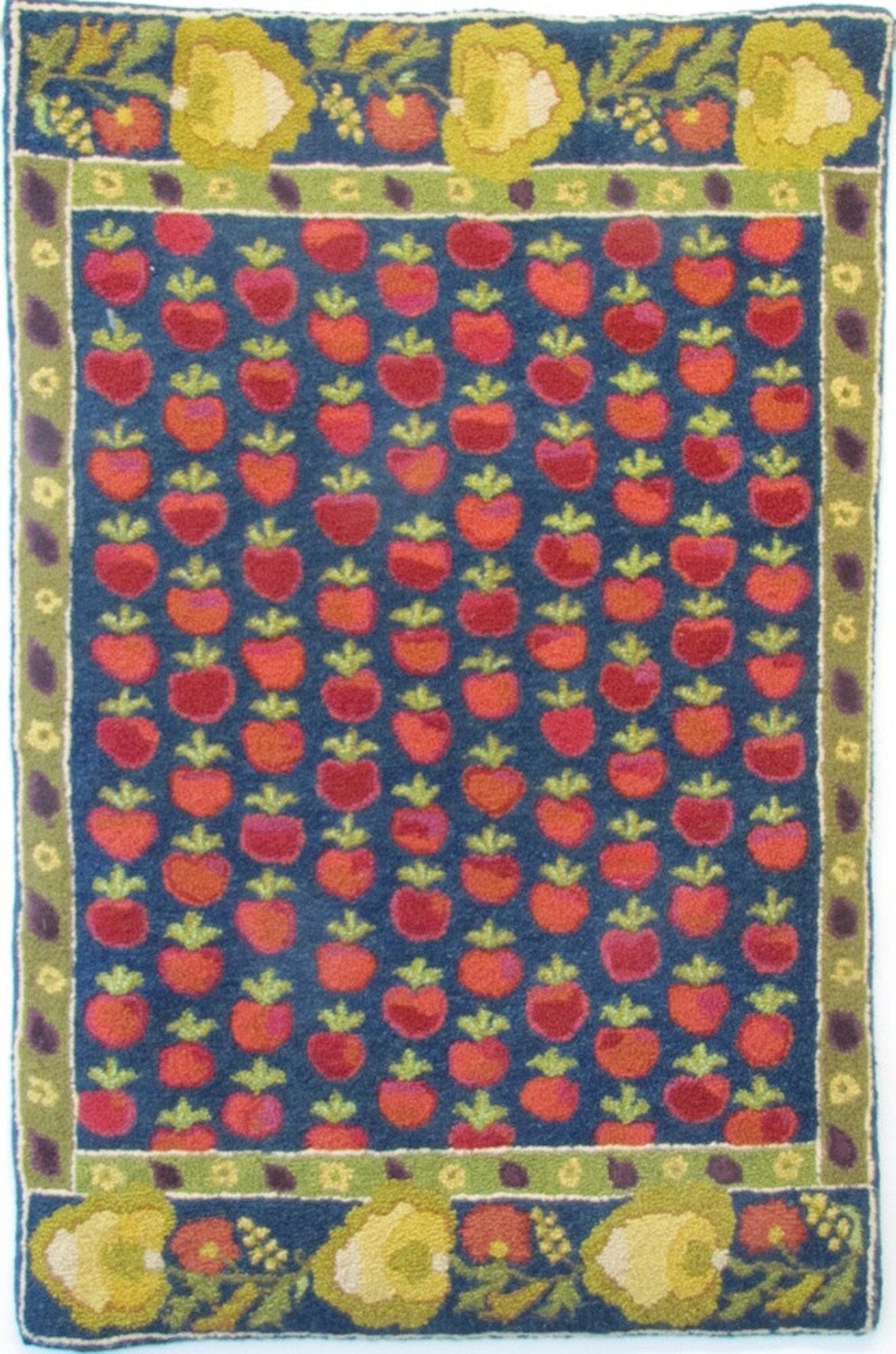 Hand-hooked Rug fruits of the East - Etsy