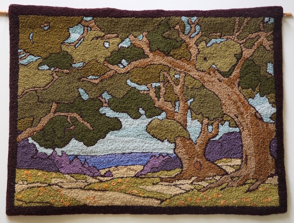 Hand-hooked Rug "oaks" - Etsy