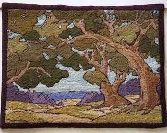 Folk Art Hand Hooked Primitive Rug by Jean Tynan. Measures 44 - Etsy