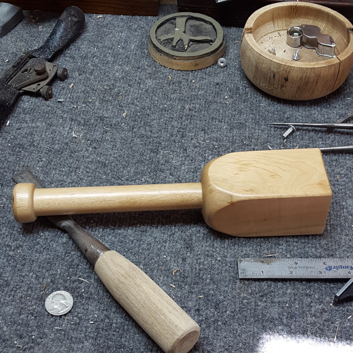 Handmade Wooden Mallet Carving Mallet Primitive Mallet | Etsy