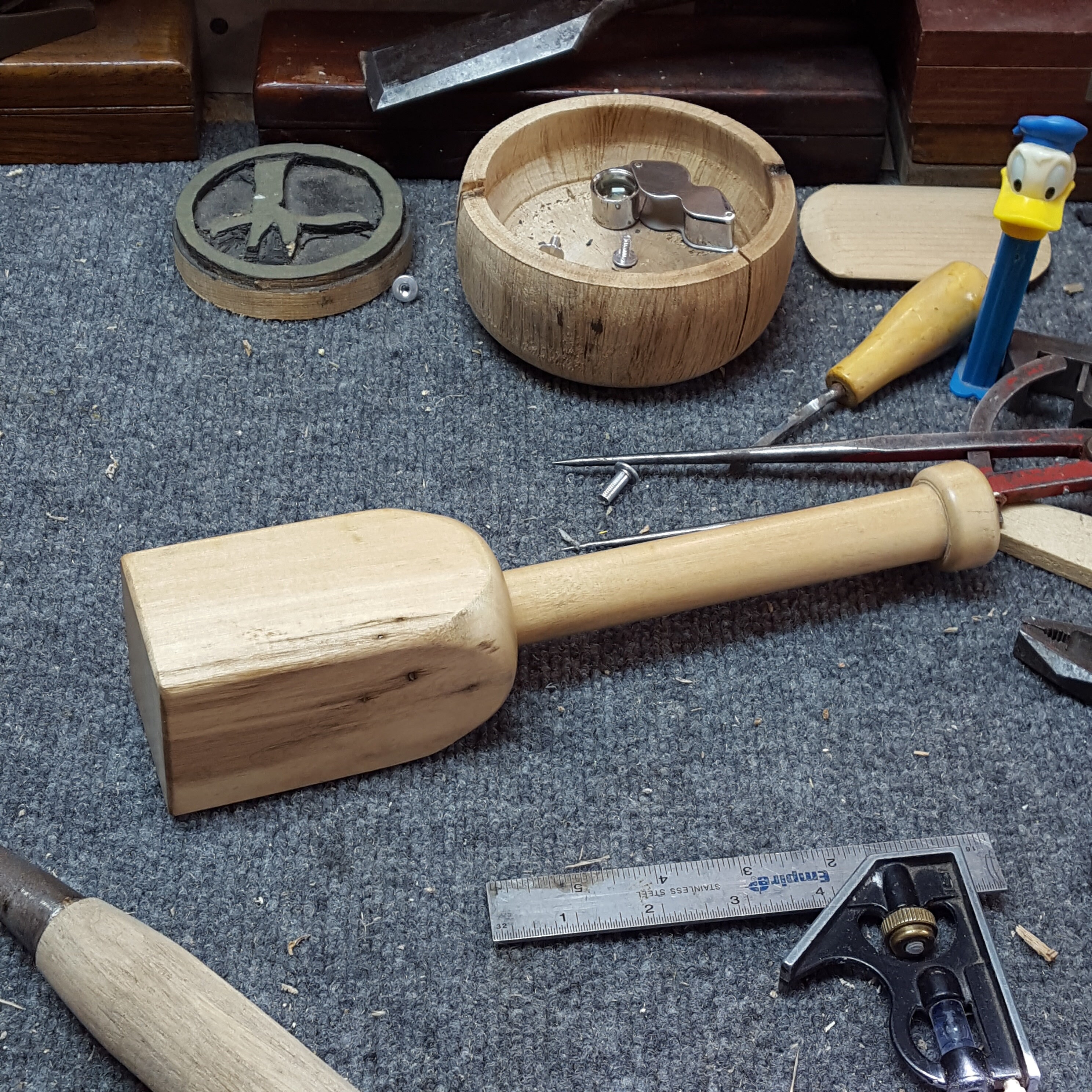 Handmade , Wooden Mallet, Carving Mallet, Primitive Mallet, Carpenter's ...