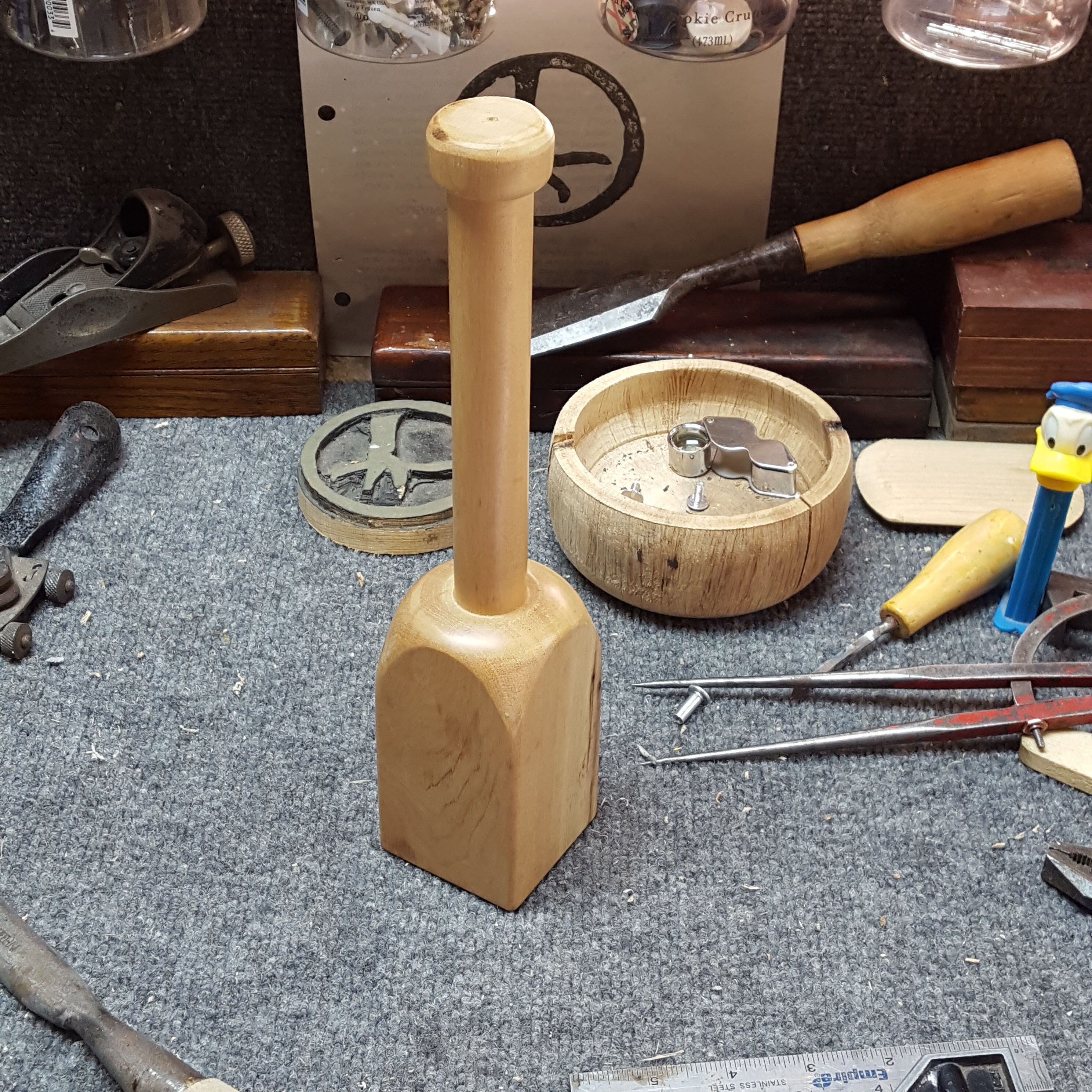 Handmade , Wooden Mallet, Carving Mallet, Primitive Mallet, Carpenter's ...