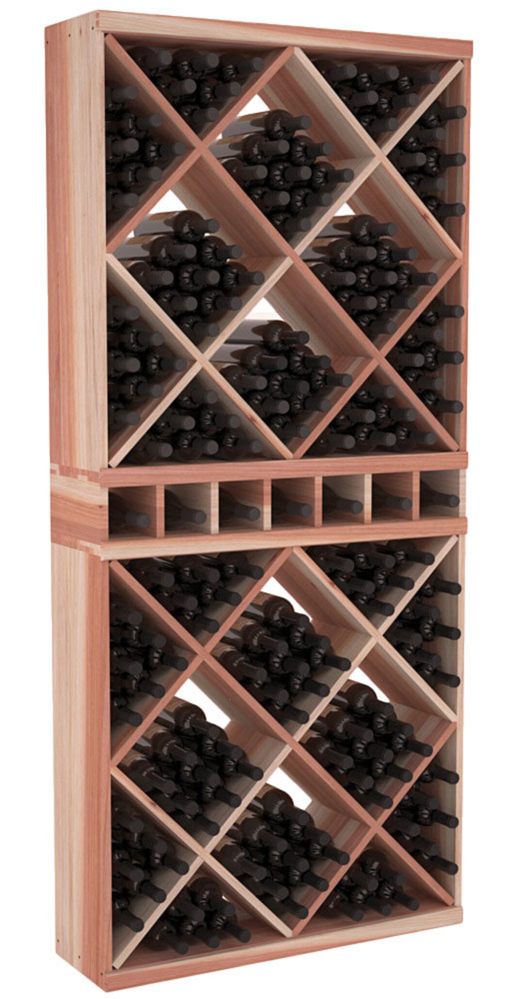 Handmade Wooden 170 Bottle Solid Cube Full Height Combo Wine Rack Kit ...